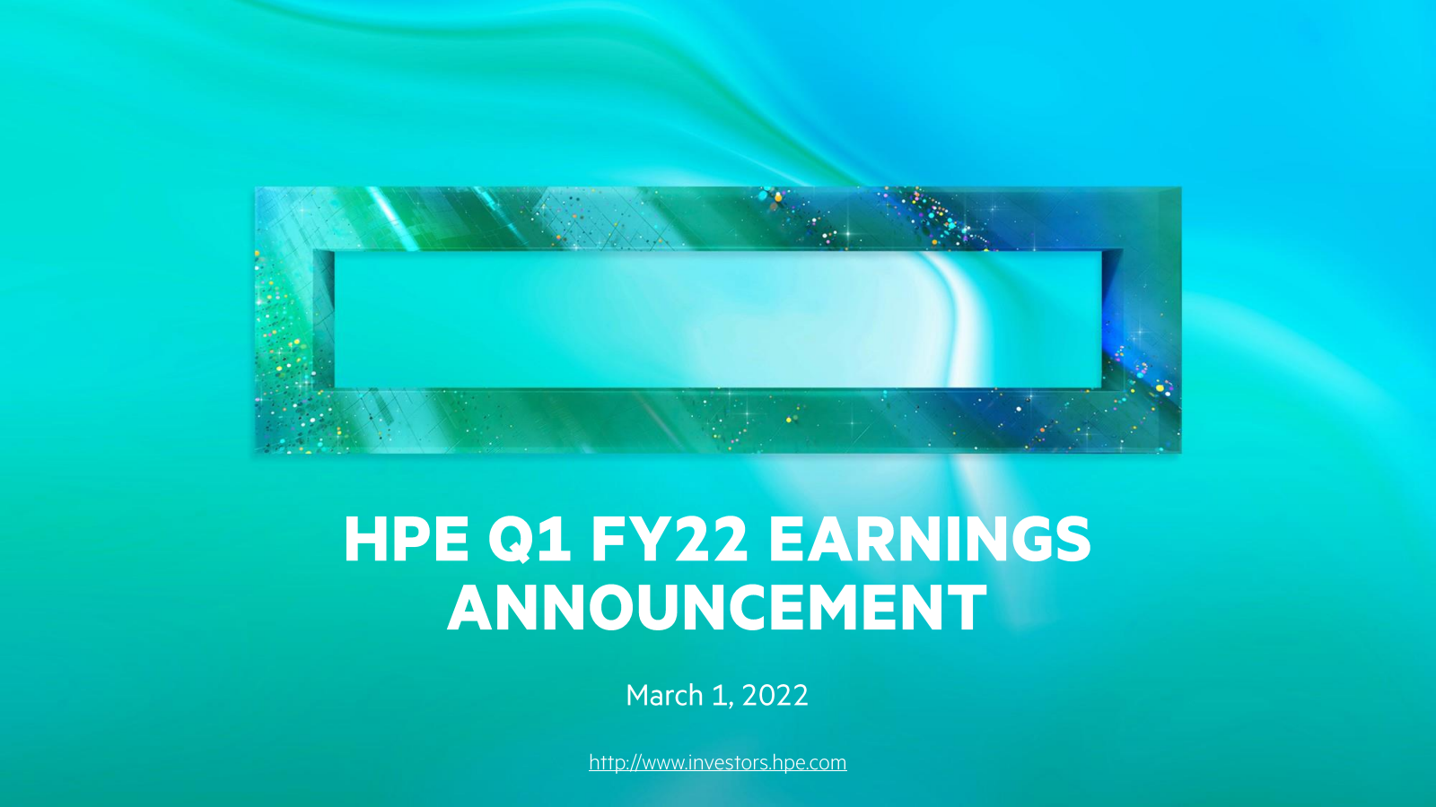 HPE Q1 2022 Earnings Report on 3/1/2022