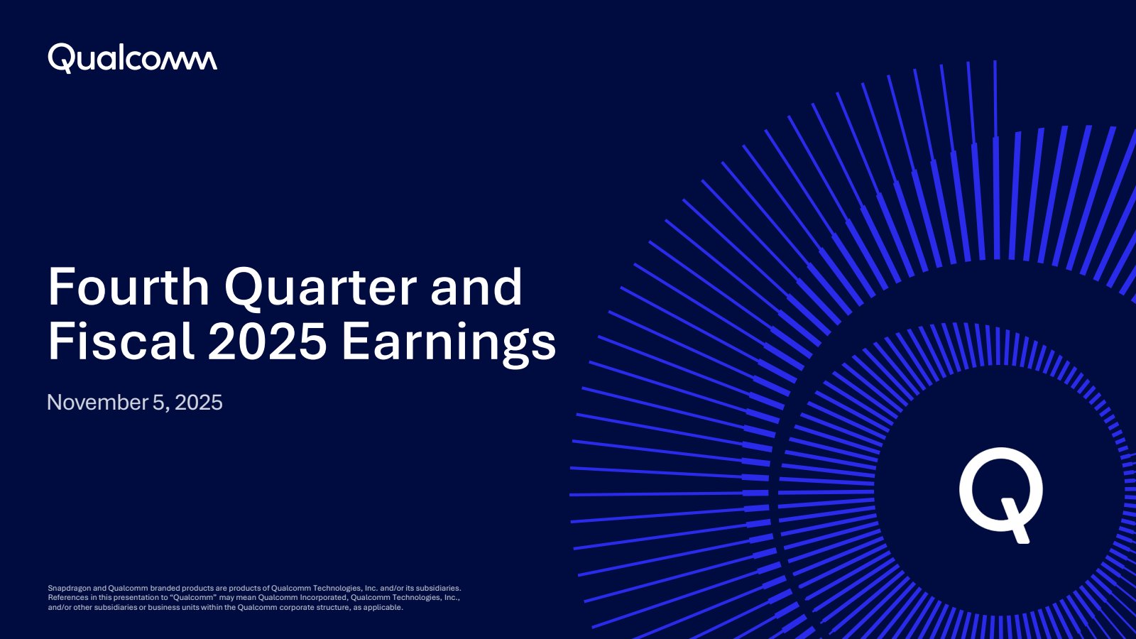 QCOM Q4 2025 Earnings Report on 11/5/2025