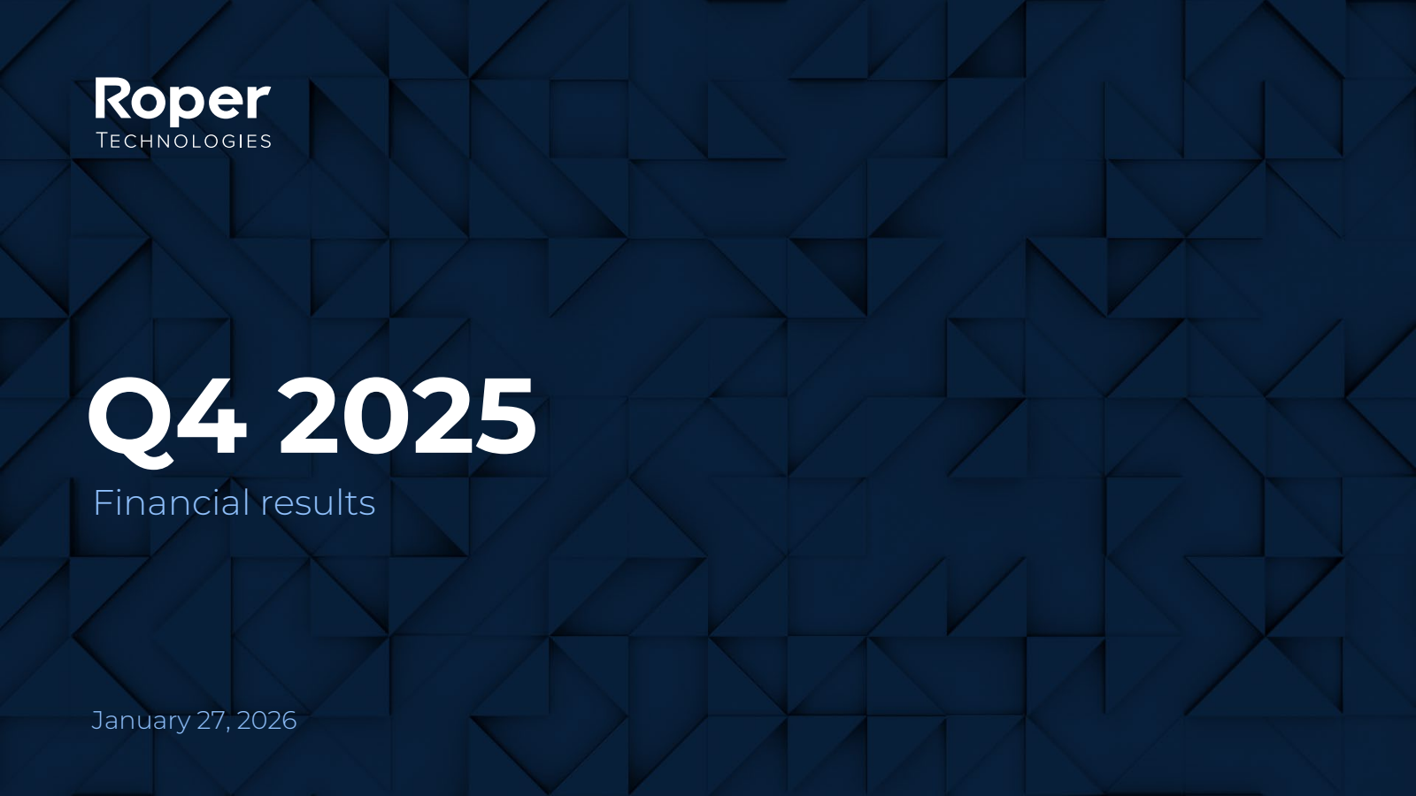 ROP Q4 2025 Earnings Report on 1/27/2026