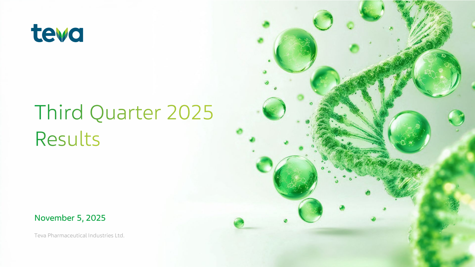 TEVA Q3 2025 Earnings Report on 11/5/2025