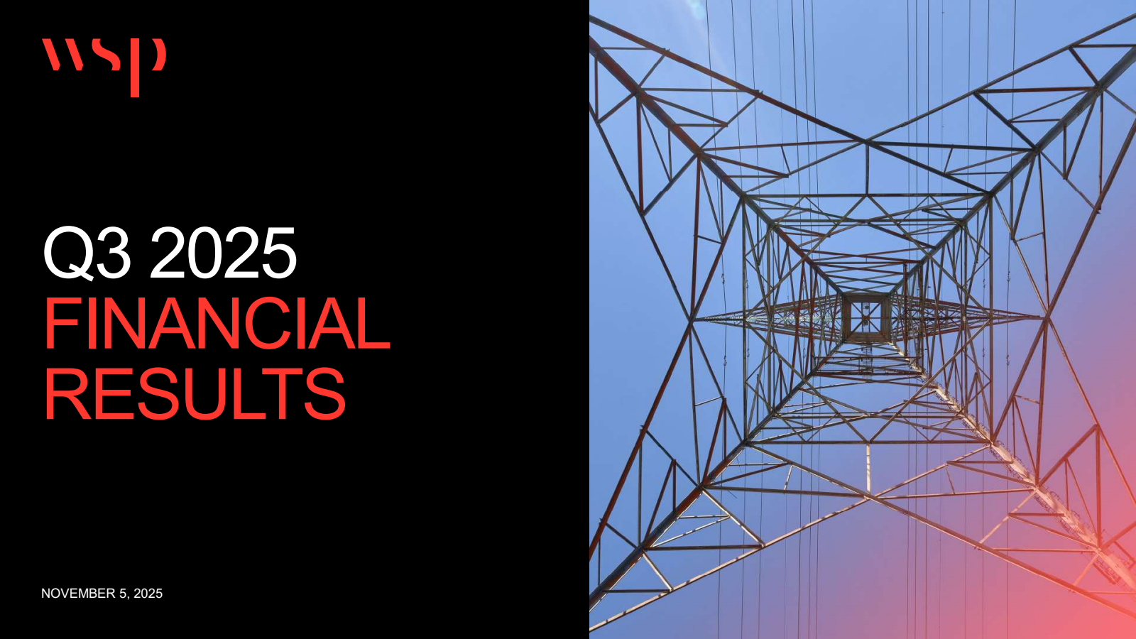 WSP Q3 2025 Earnings Report on 11/5/2025