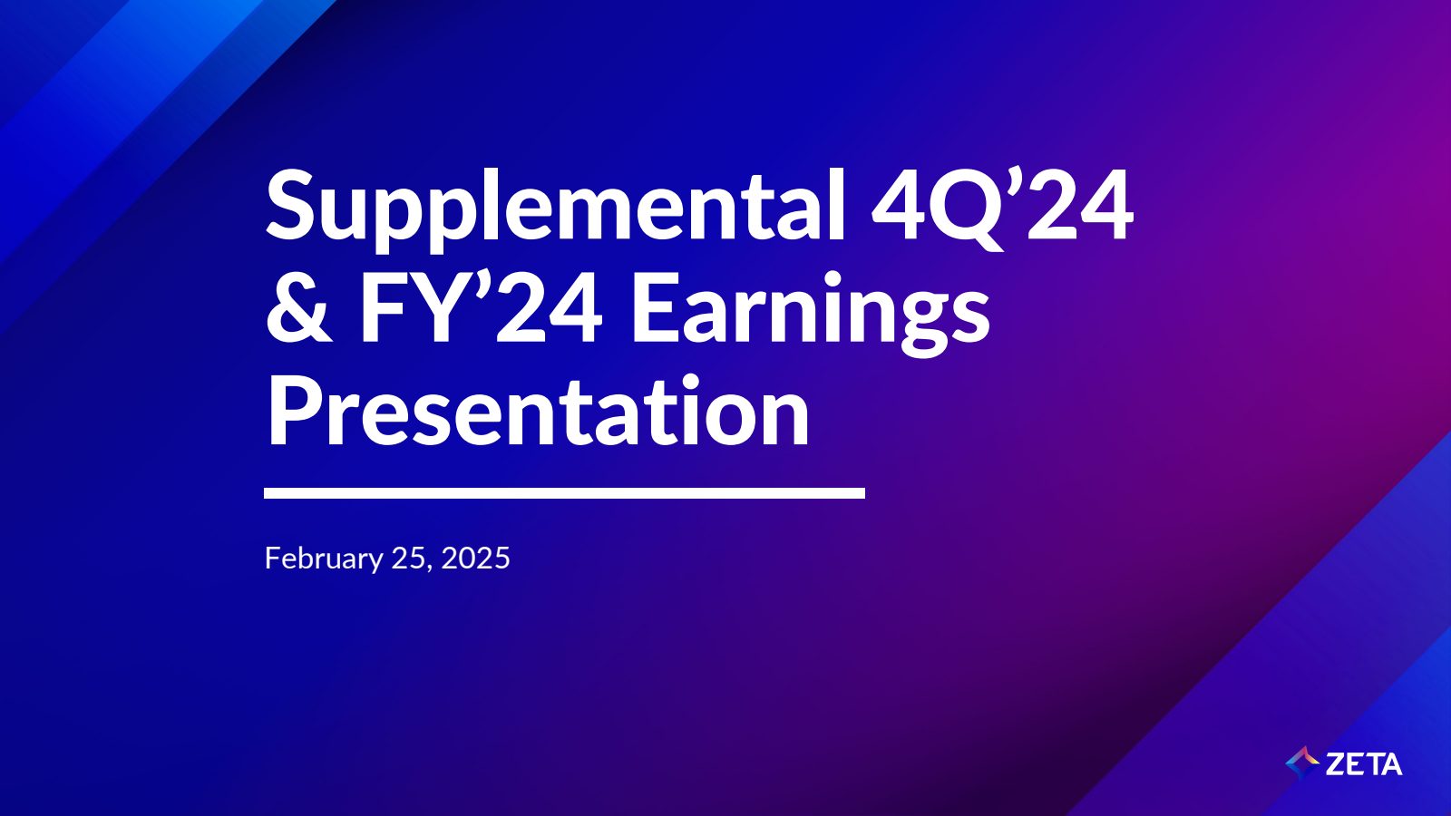ZETA Q4 2024 Earnings Report on 2/25/2025