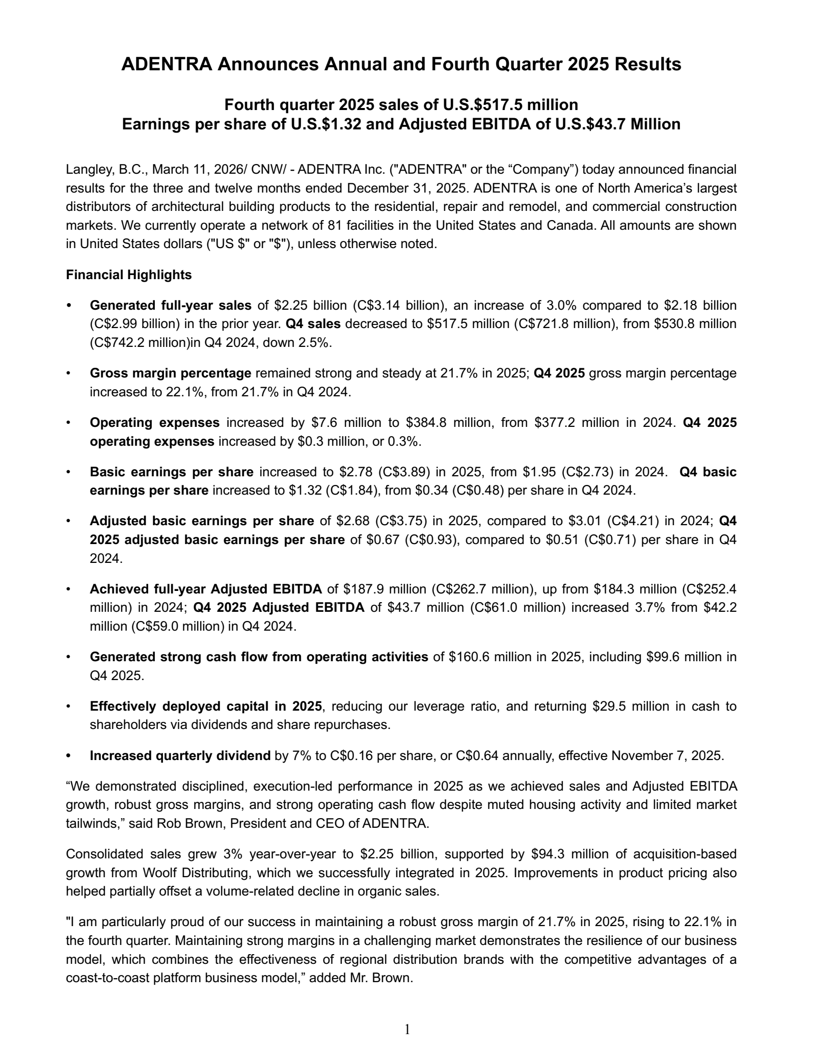 ADEN Q4 2025 Earnings Report on 3/11/2026