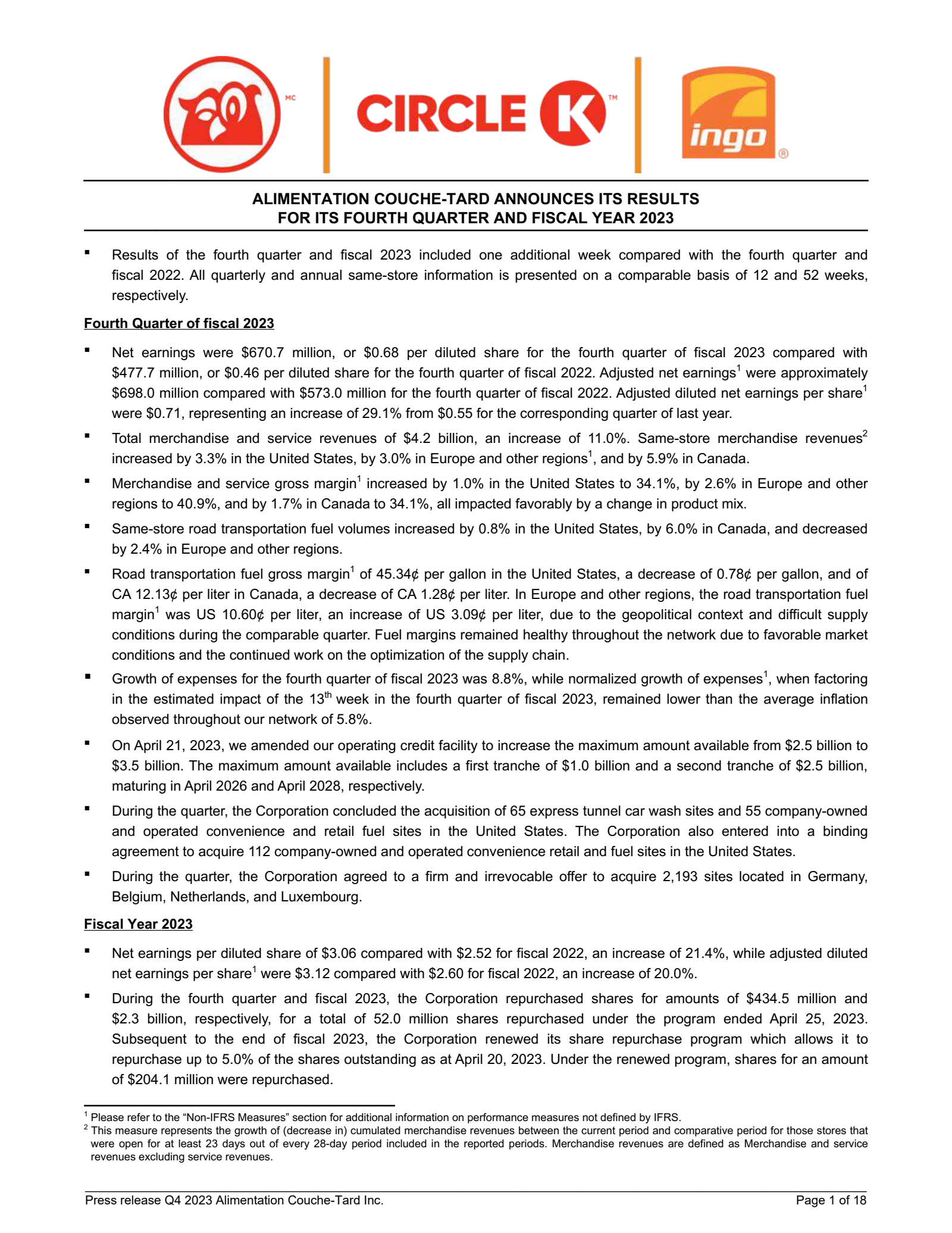 ATD Q4 2023 Earnings Report on 6/27/2023