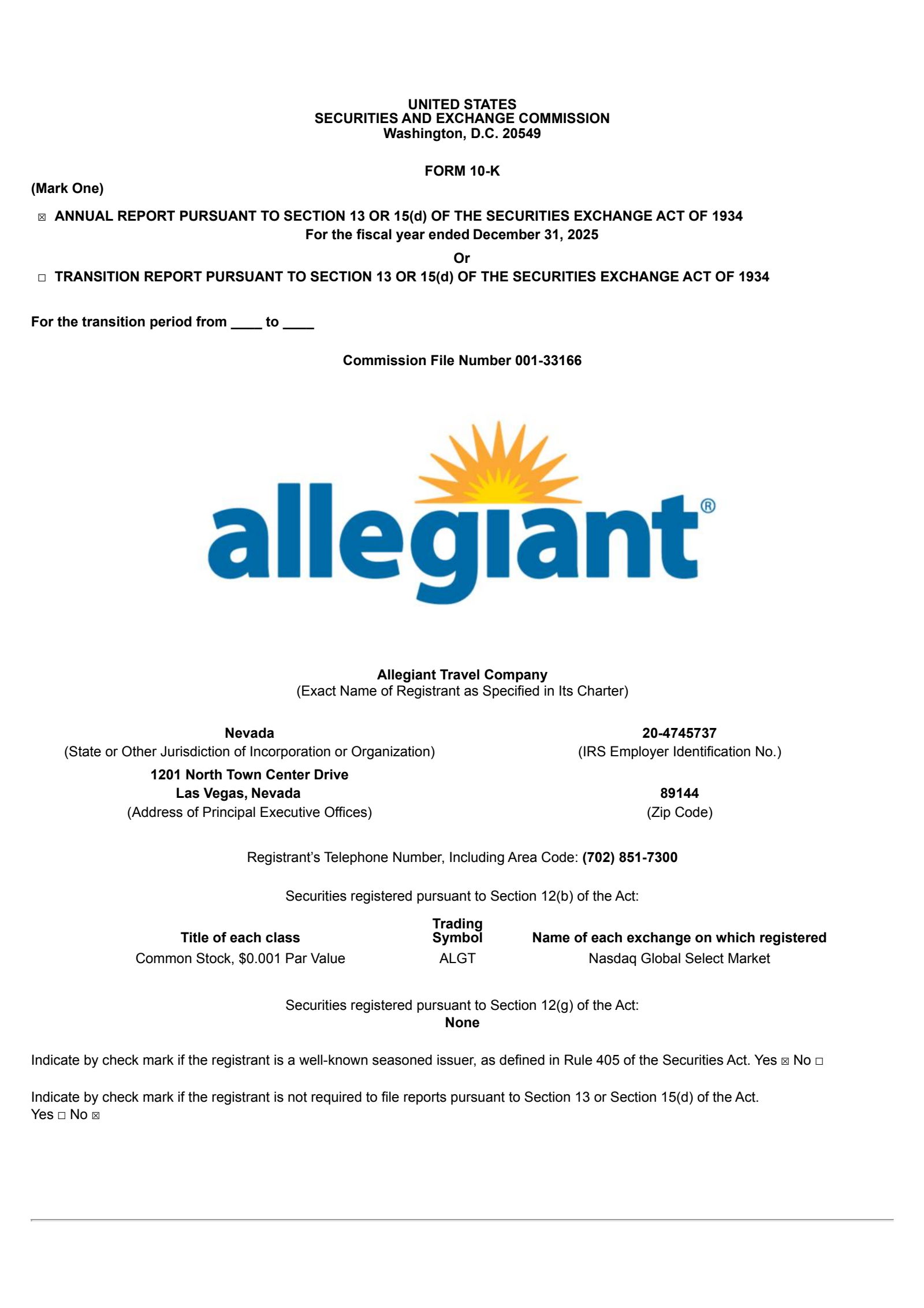 ALGT Q4 2025 Earnings Report on 2/4/2026