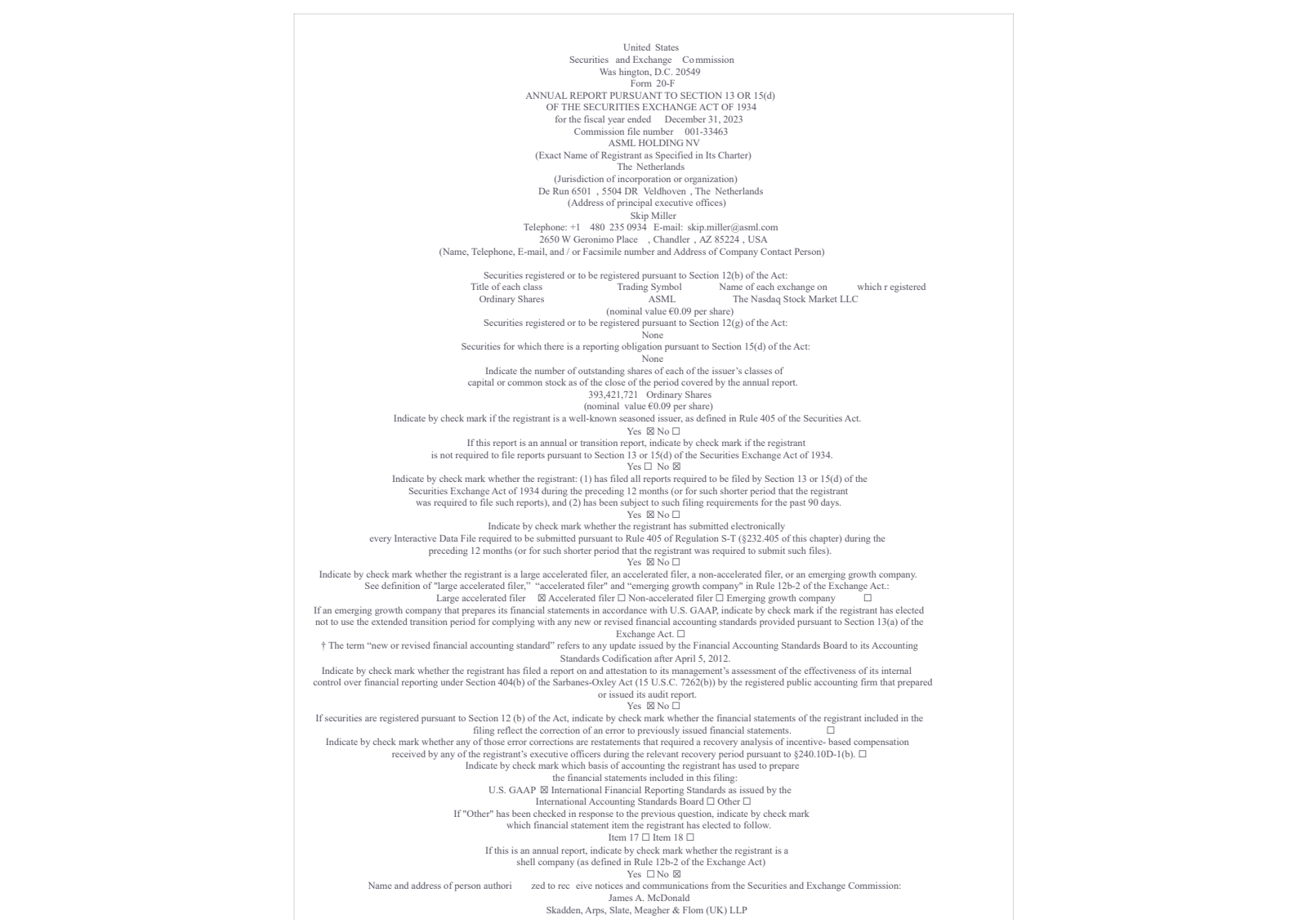 ASML Q4 2023 Earnings Report on 1/24/2024