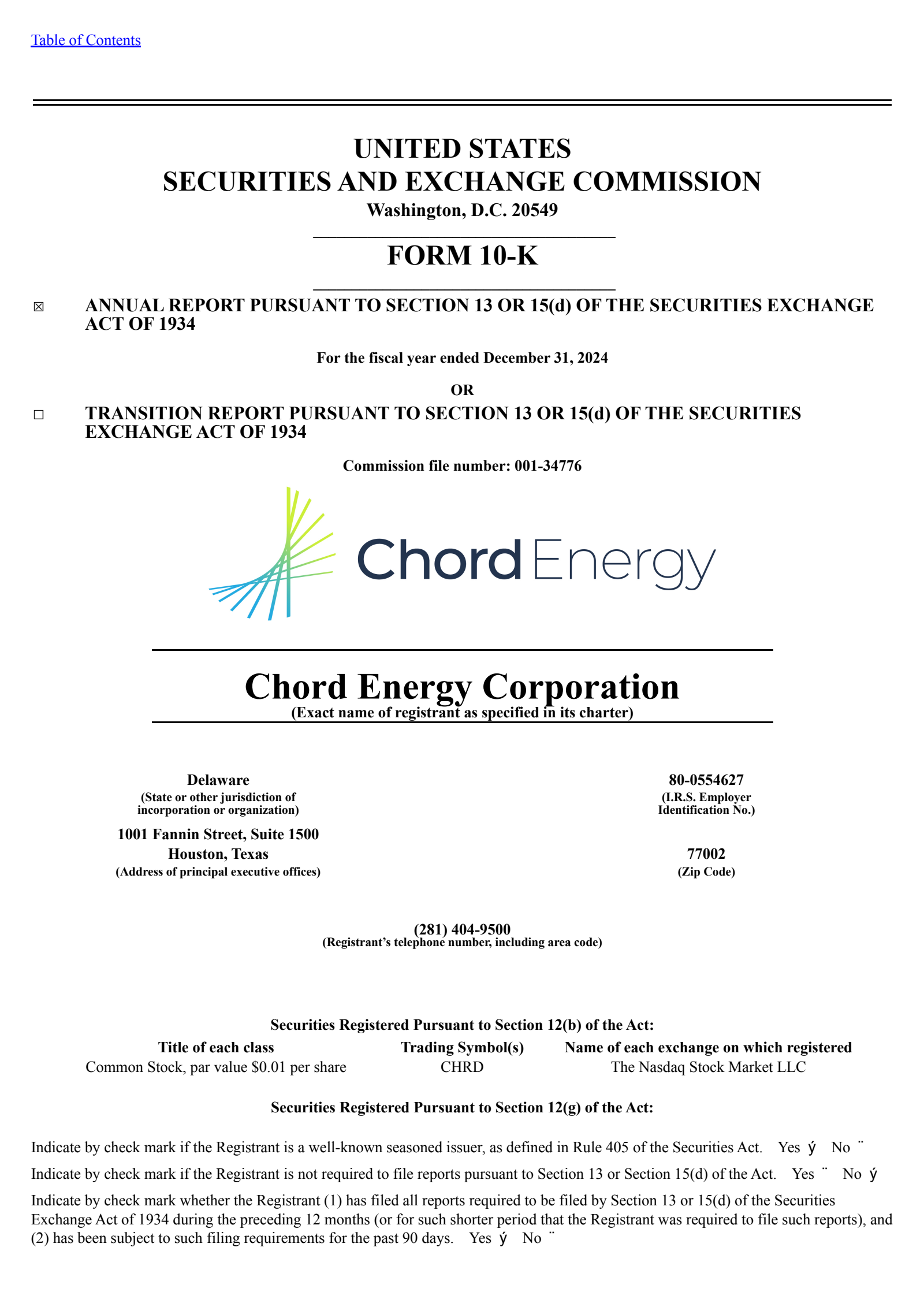 CHRD Q4 2024 Earnings Report on 2/25/2025