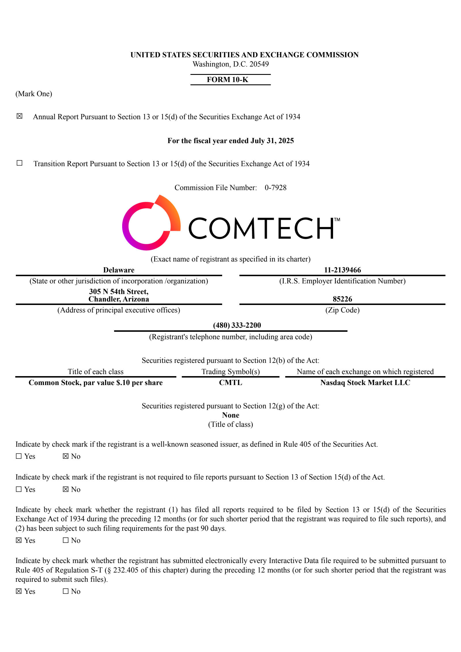 CMTL Q4 2025 Earnings Report on 11/10/2025