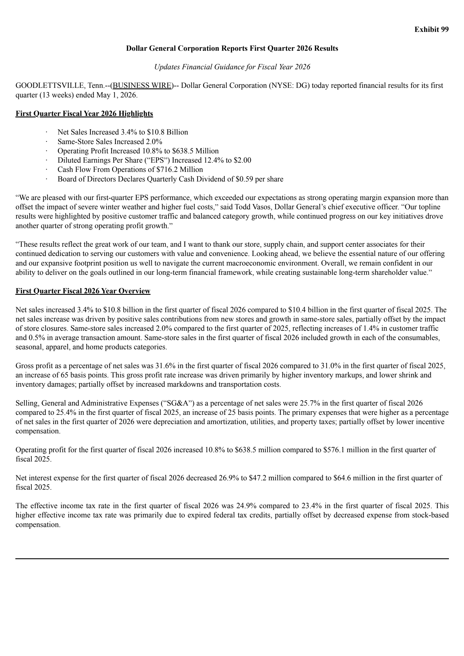 DG Q1 2027 Earnings Report on 6/2/2026
