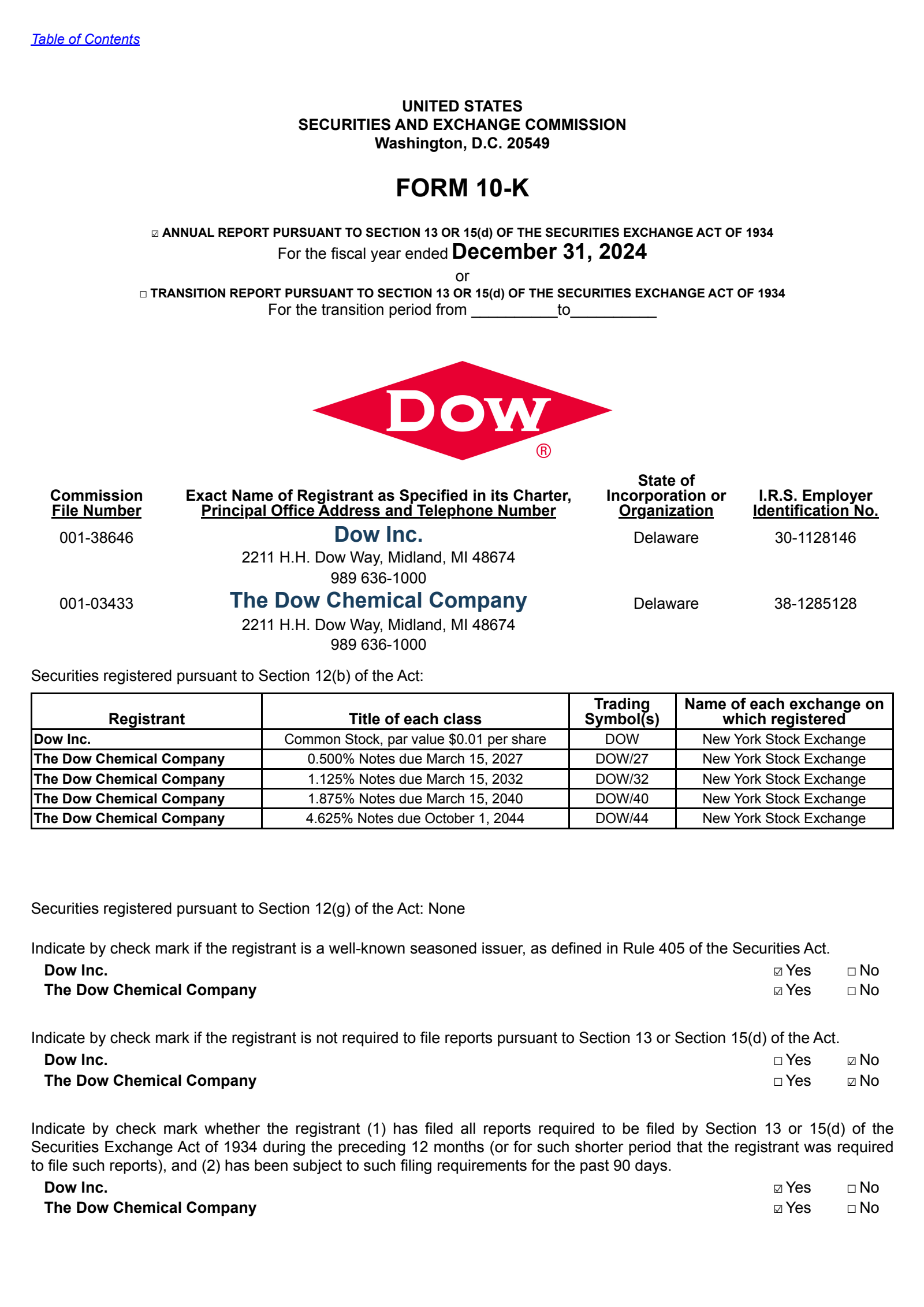 DOW Q4 2024 Earnings Report on 1/30/2025
