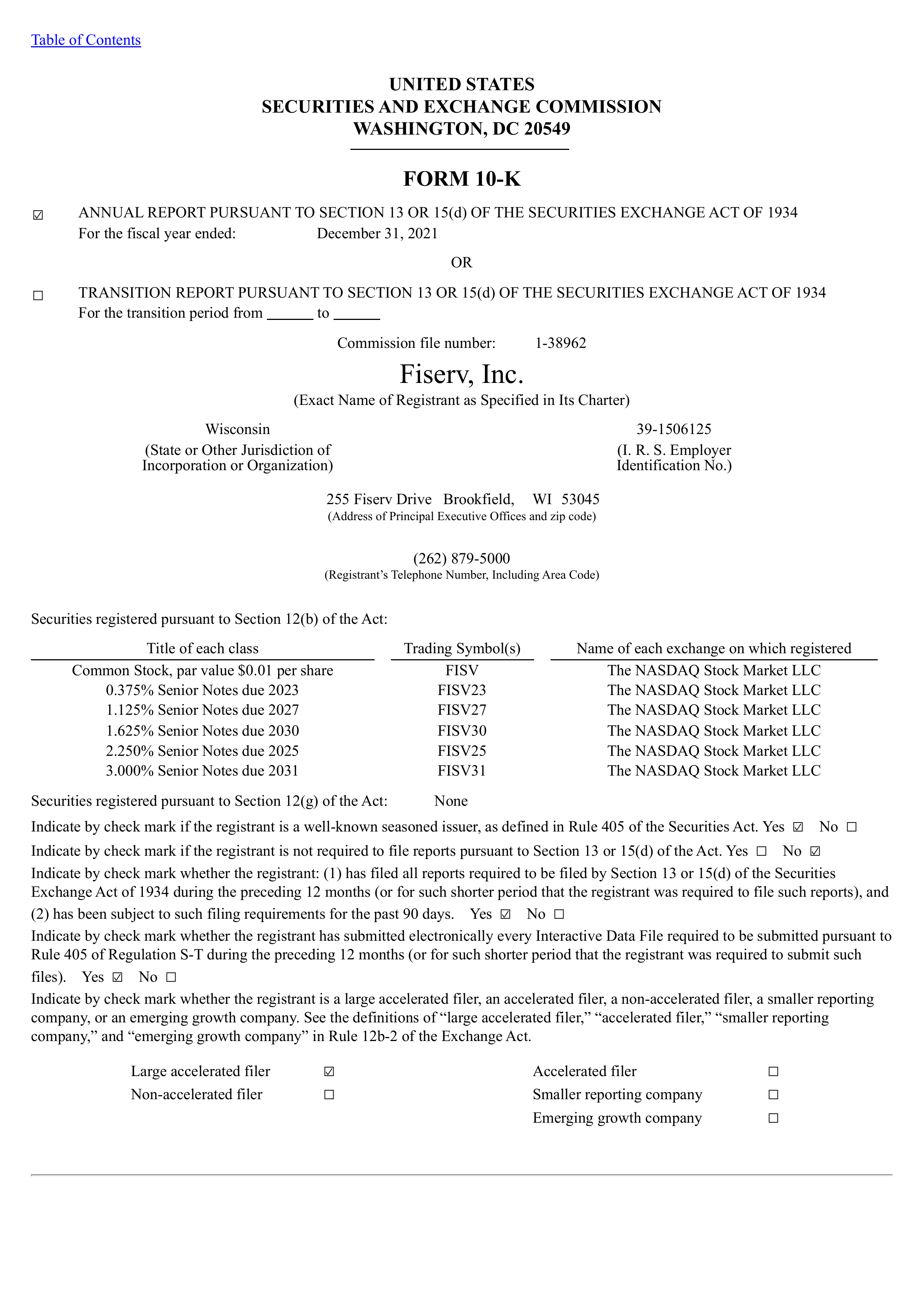 FISV Q4 2021 Earnings Report on 2/8/2022