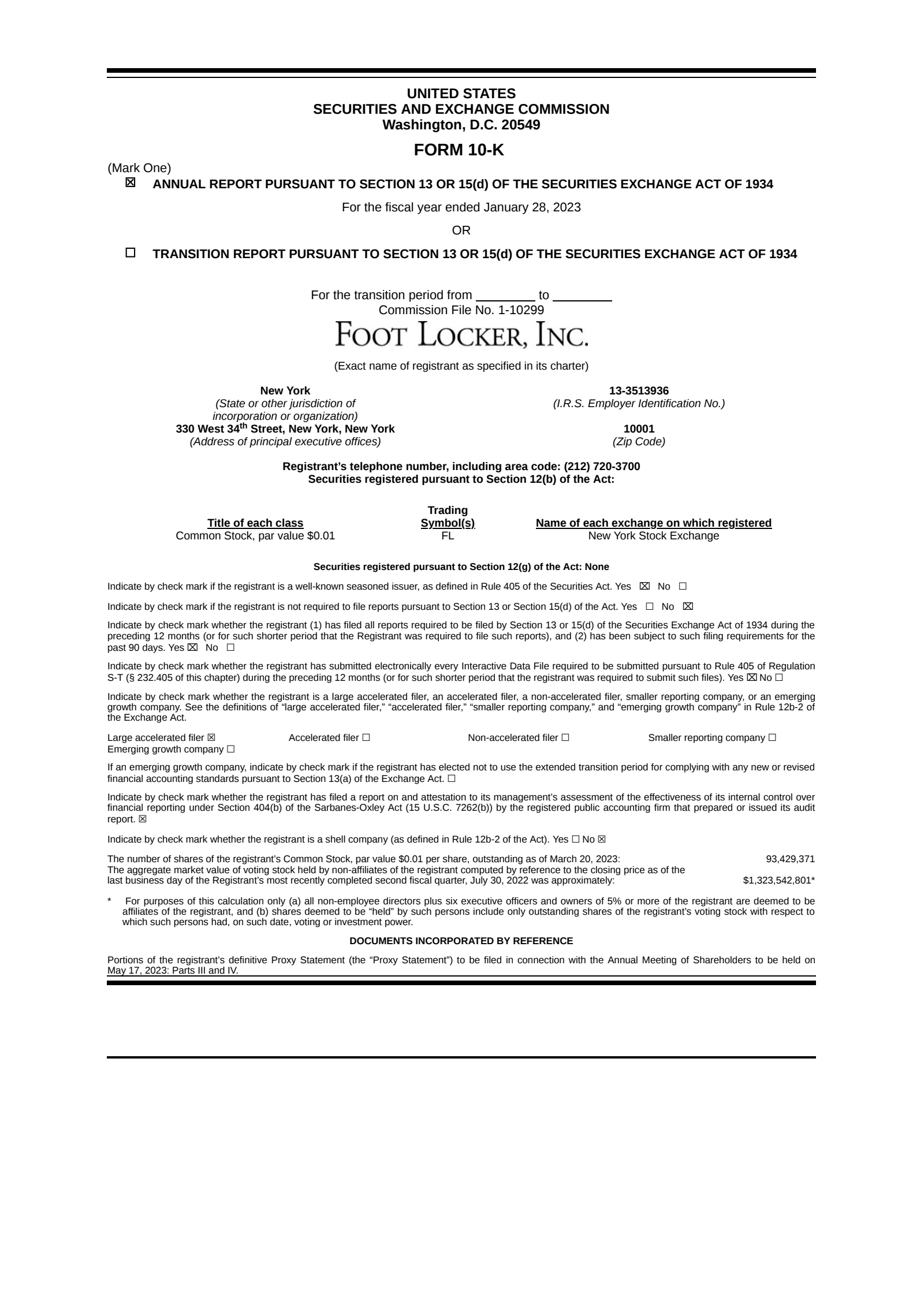 FL Q4 & Investor Day 2023 Earnings Report on 3/20/2023