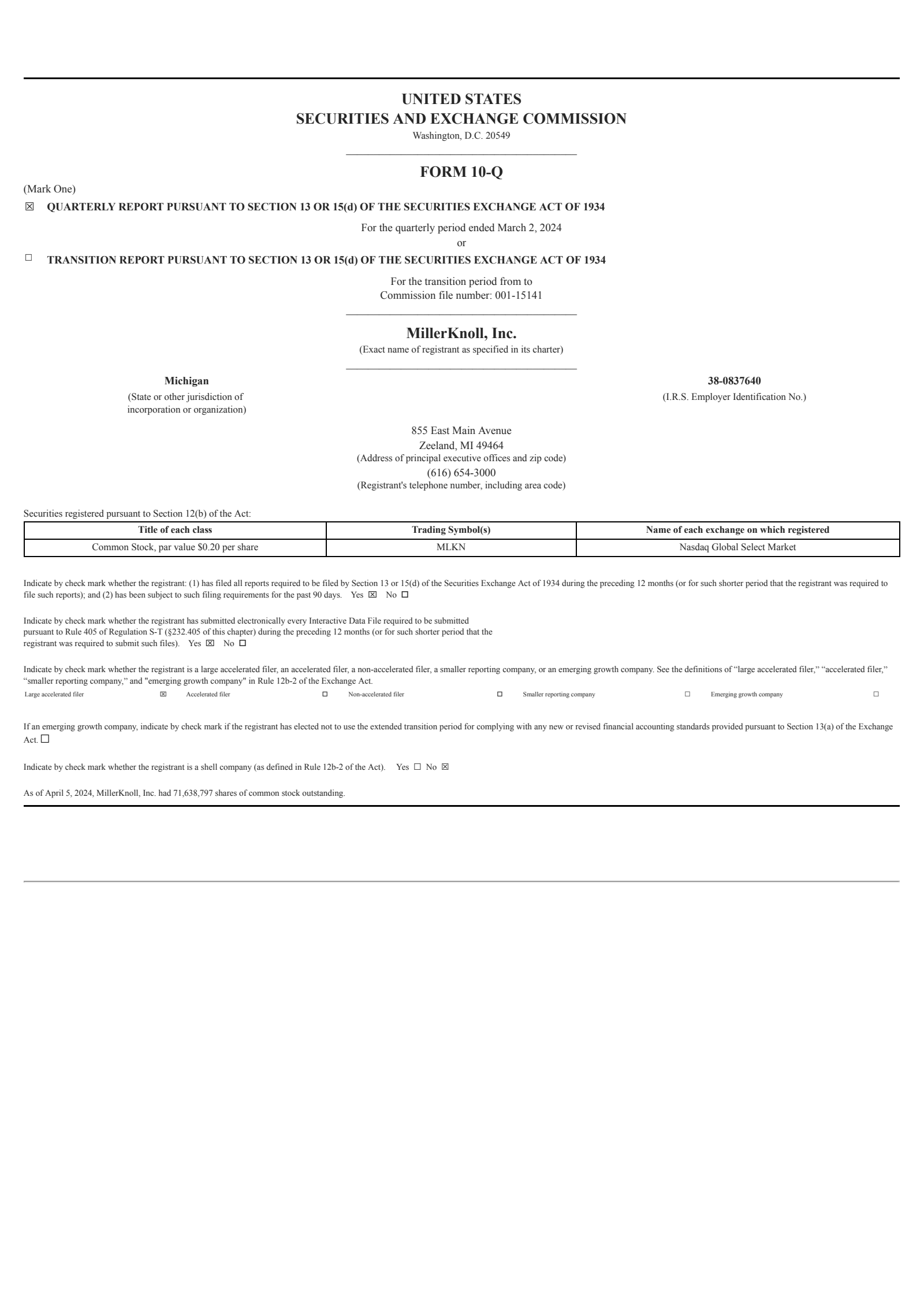 MLKN Q3 2023 Earnings Report on 3/22/2023