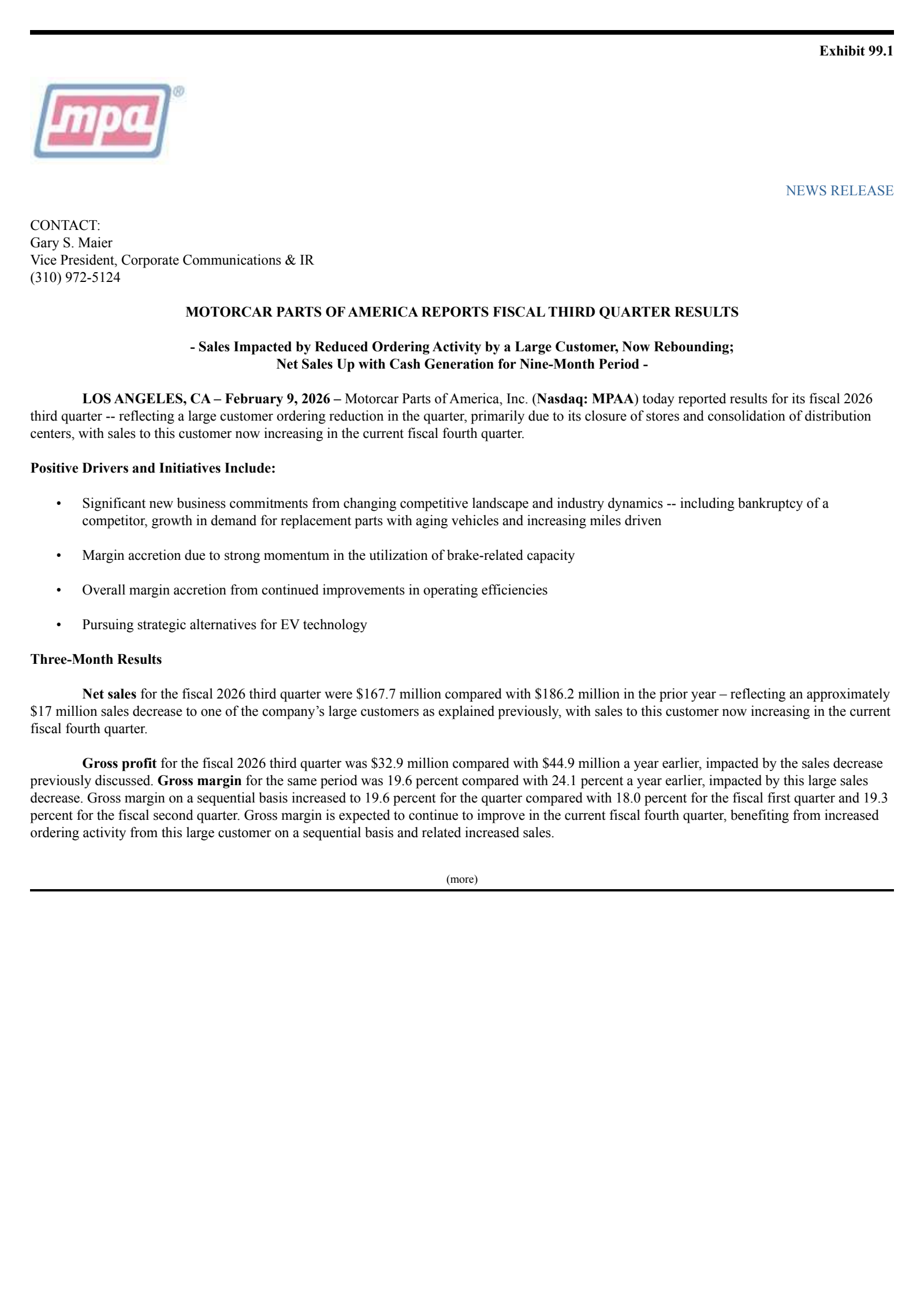 MPAA Q3 2026 Earnings Report on 2/9/2026