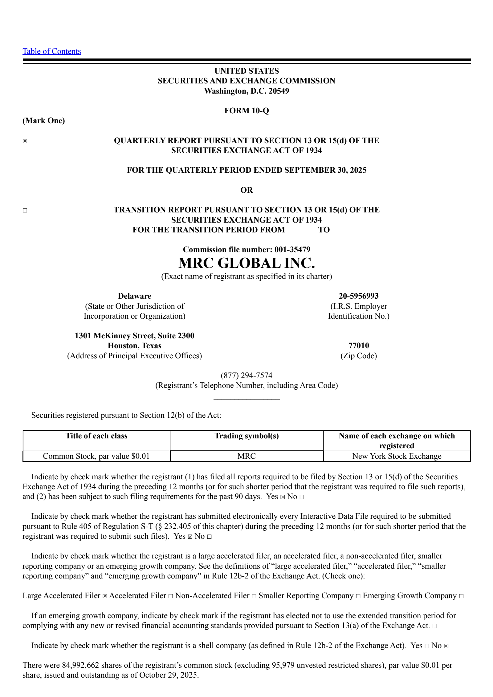 MRC Q3 2025 Earnings Report on 11/5/2025