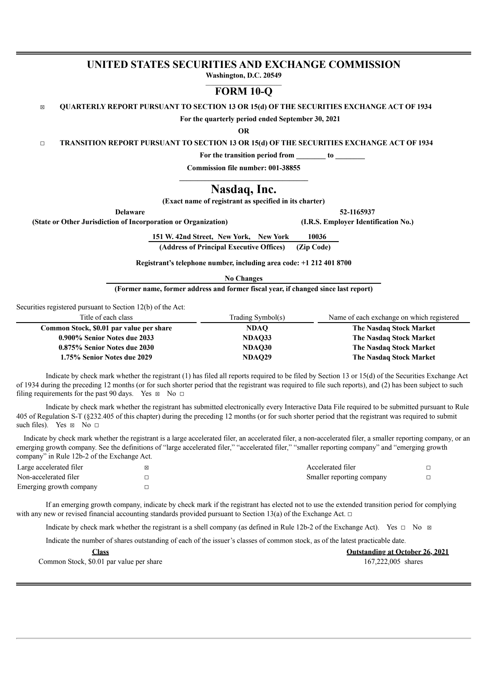 NDAQ Q3 2021 Earnings Report on 10/19/2021