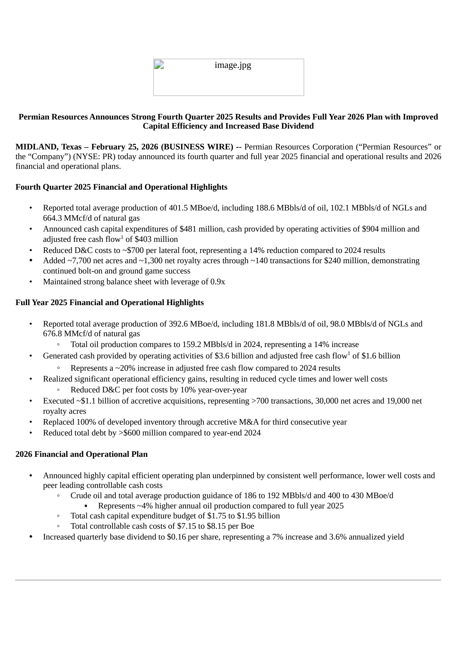 PR Q4 2025 Earnings Report on 2/25/2026