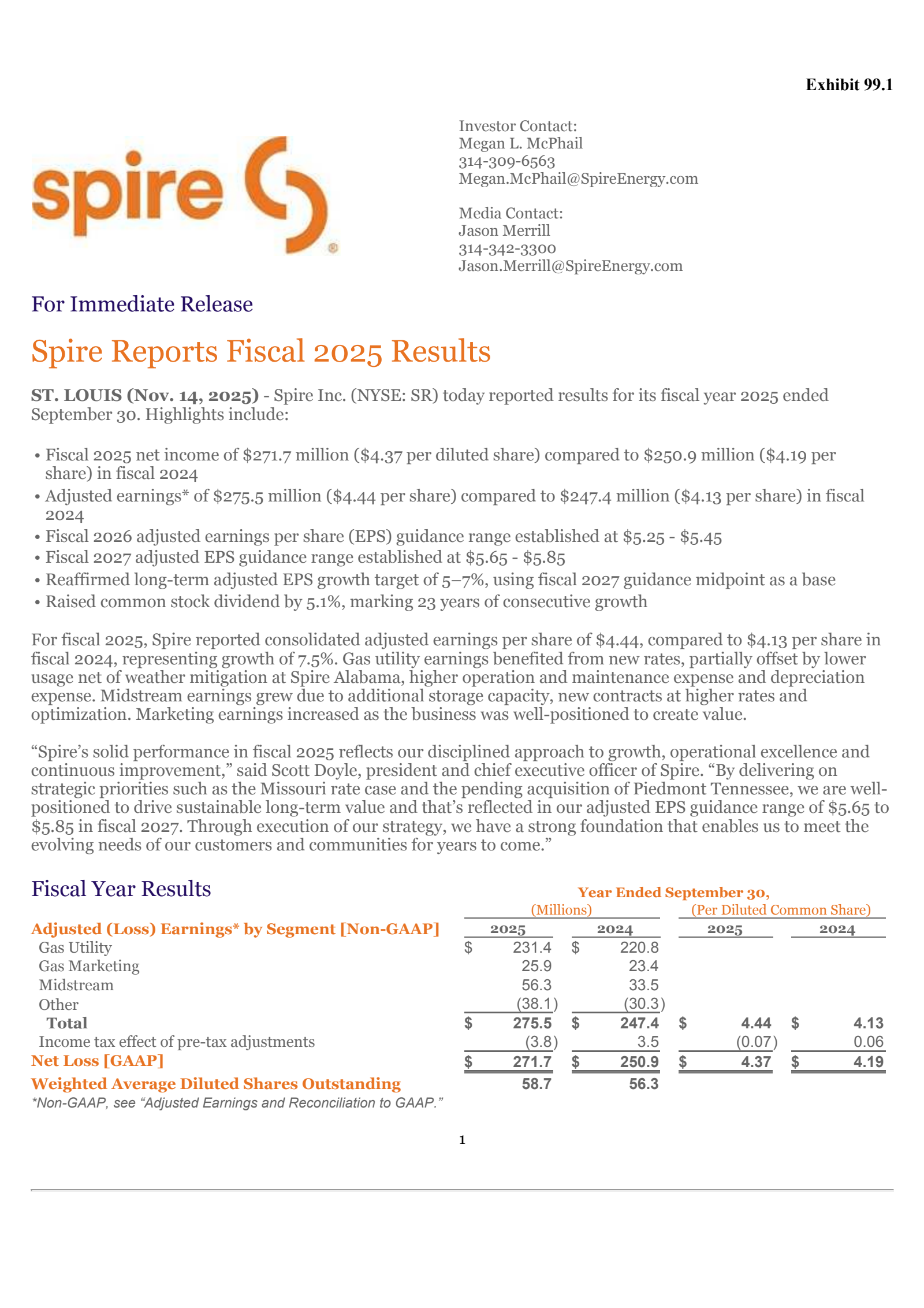 SR Q4 2025 Earnings Report on 11/14/2025