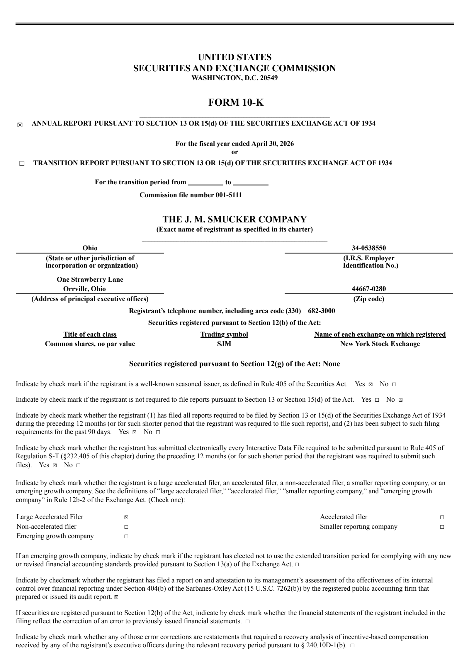 SJM Q4 2026 Prepared Remarks Earnings Report on 6/9/2026