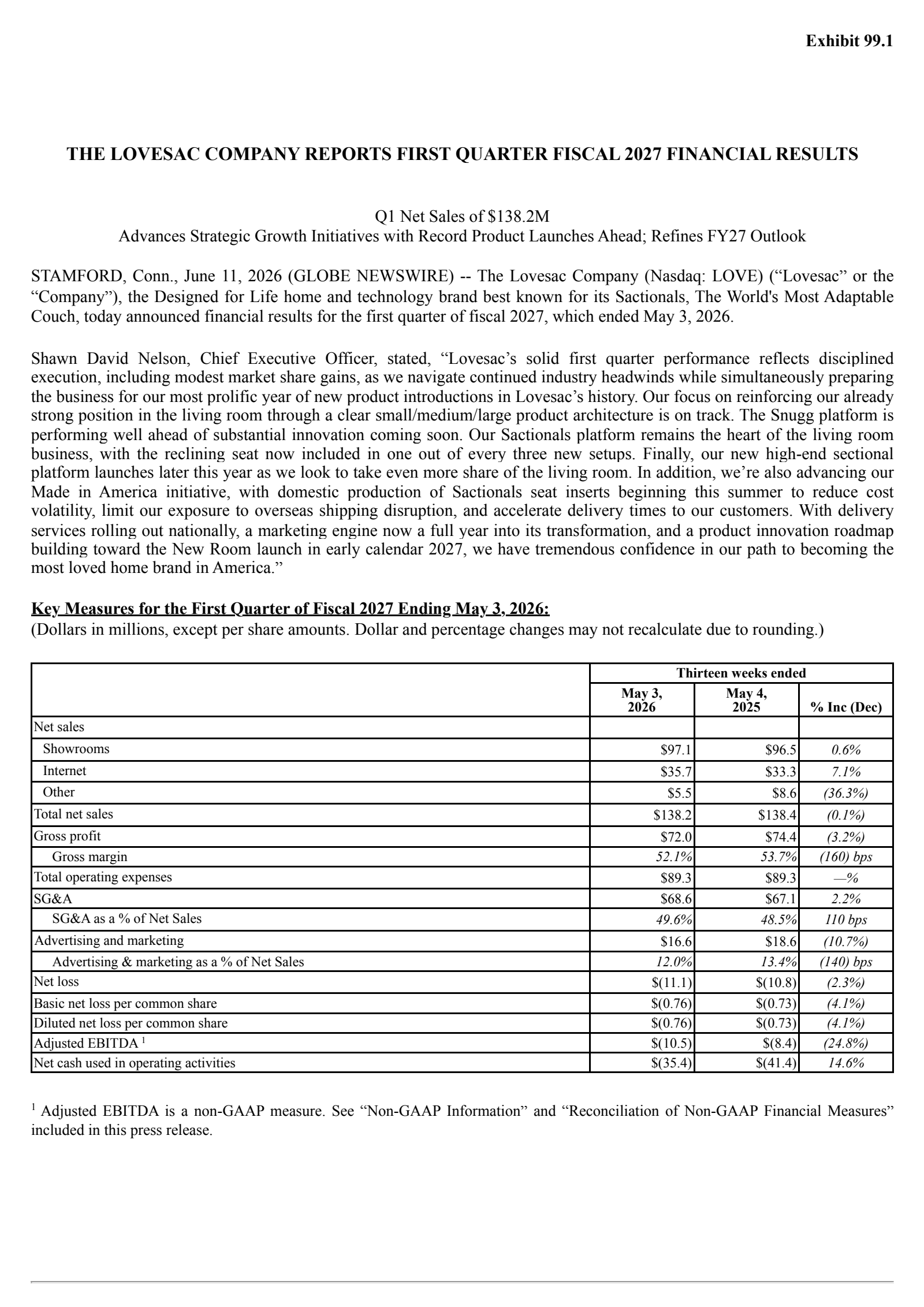 LOVE Q1 2027 Earnings Report on 6/11/2026