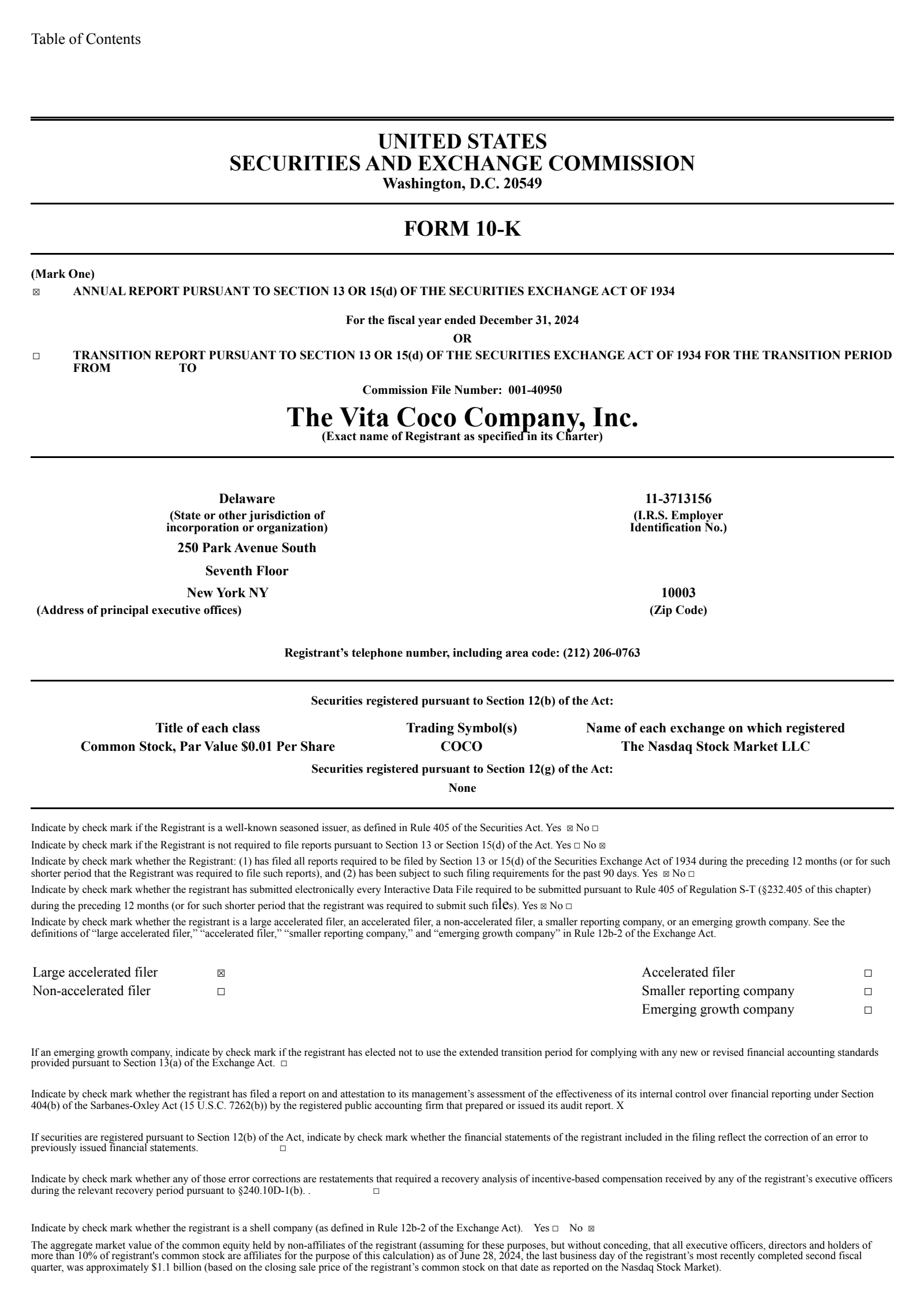 COCO Q4 2024 Earnings Report on 2/26/2025
