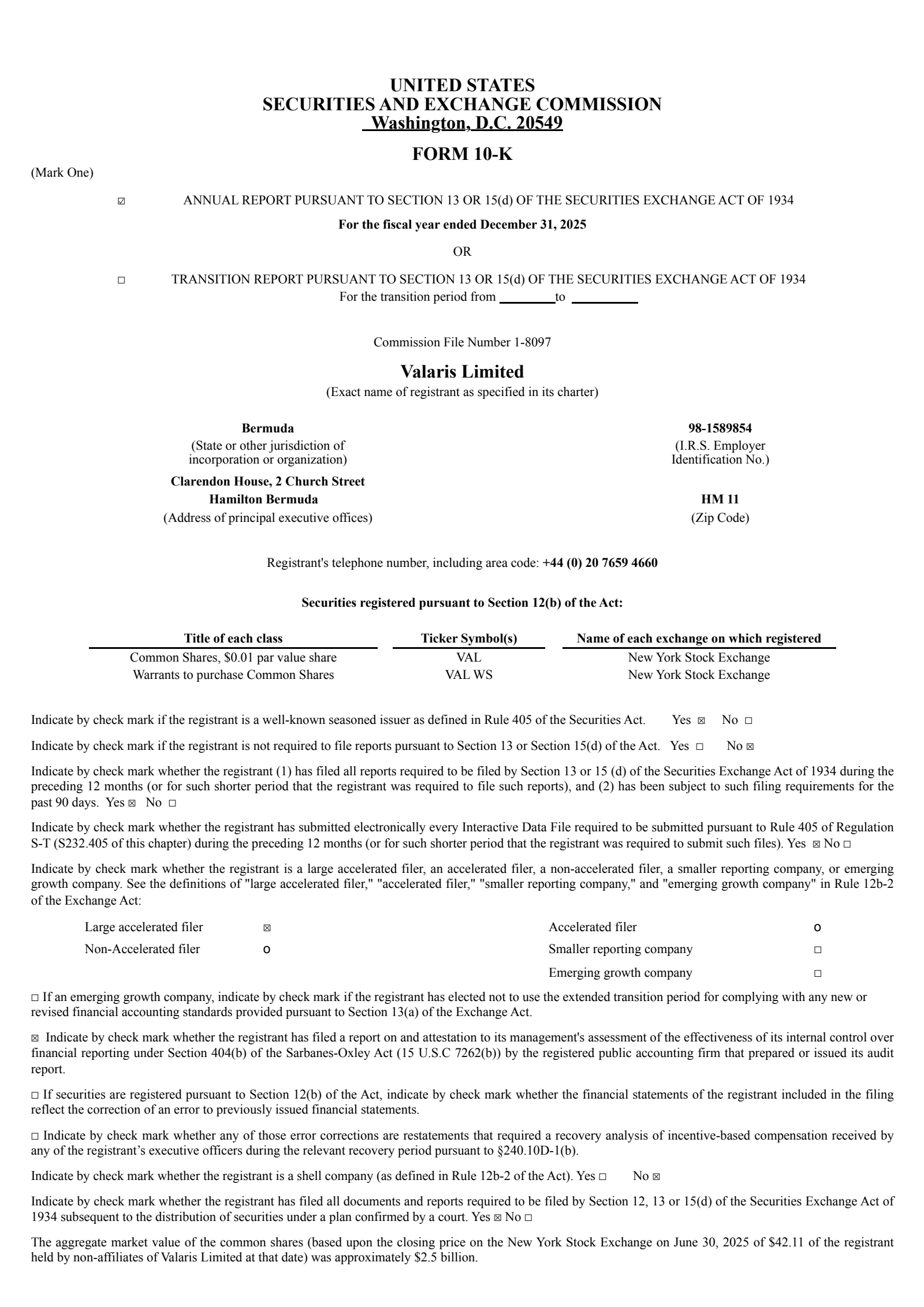 VAL Q4 2025 Earnings Report on 2/19/2026