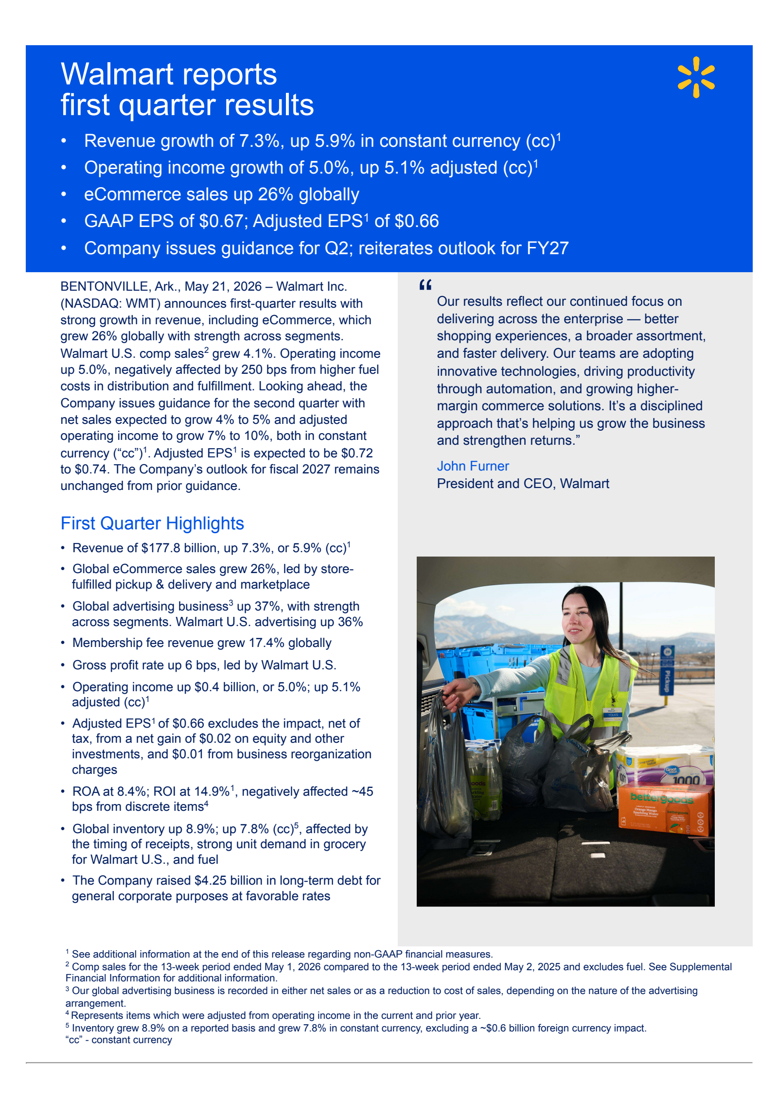 WMT Q1 2027 Earnings Report on 5/21/2026