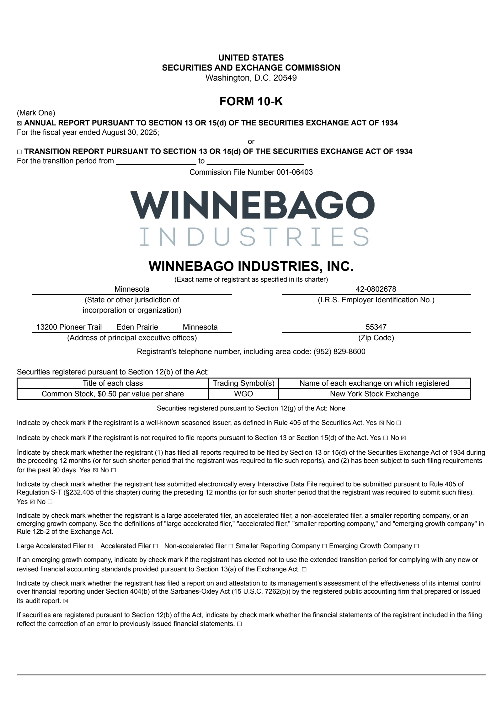 WGO Q4 2025 Earnings Report on 10/22/2025