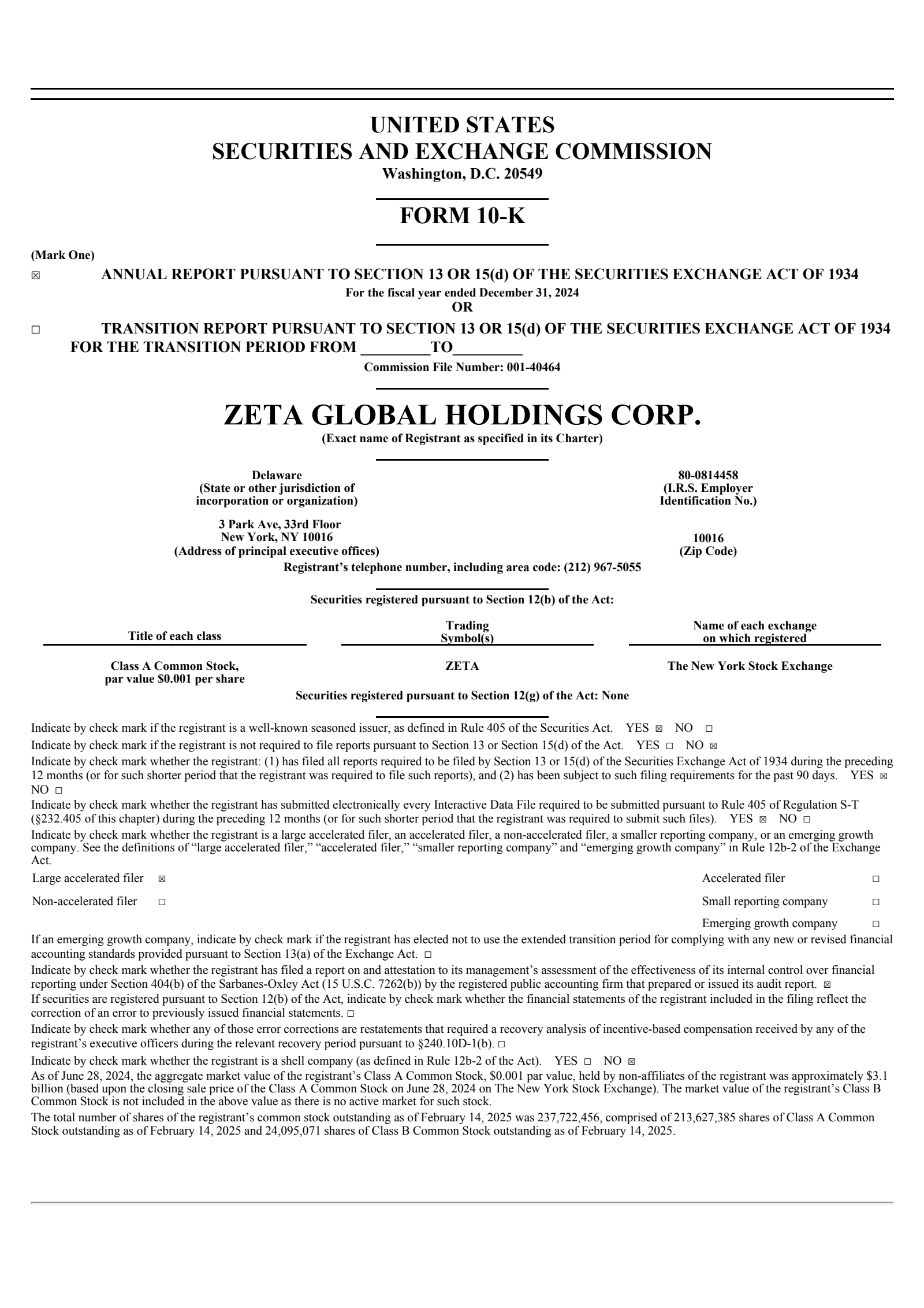 ZETA Q4 2024 Earnings Report on 2/25/2025